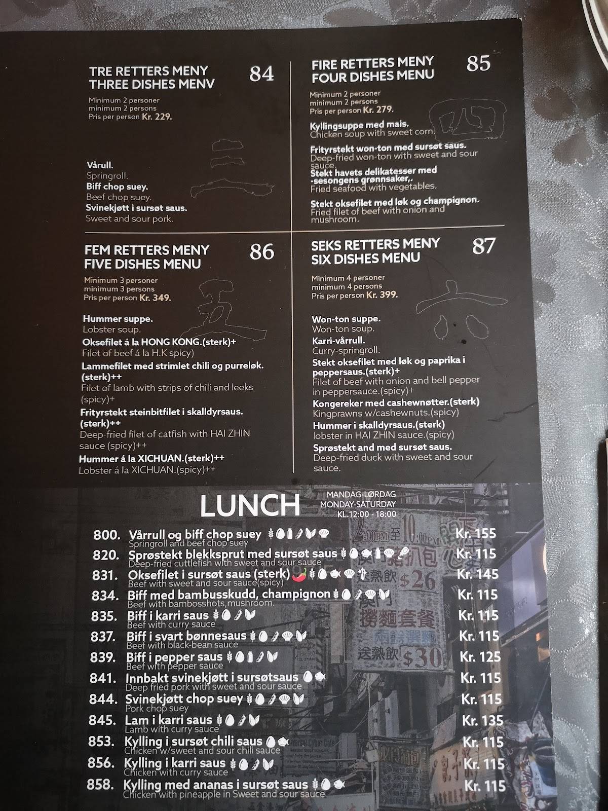 Carta del restaurante China House AS, Haugesund