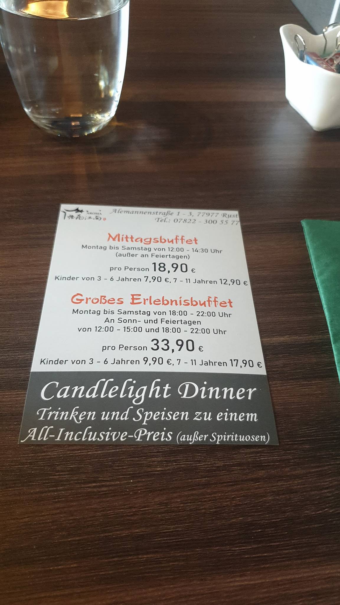 Speisekarte von China Restaurant Aroma, Rust