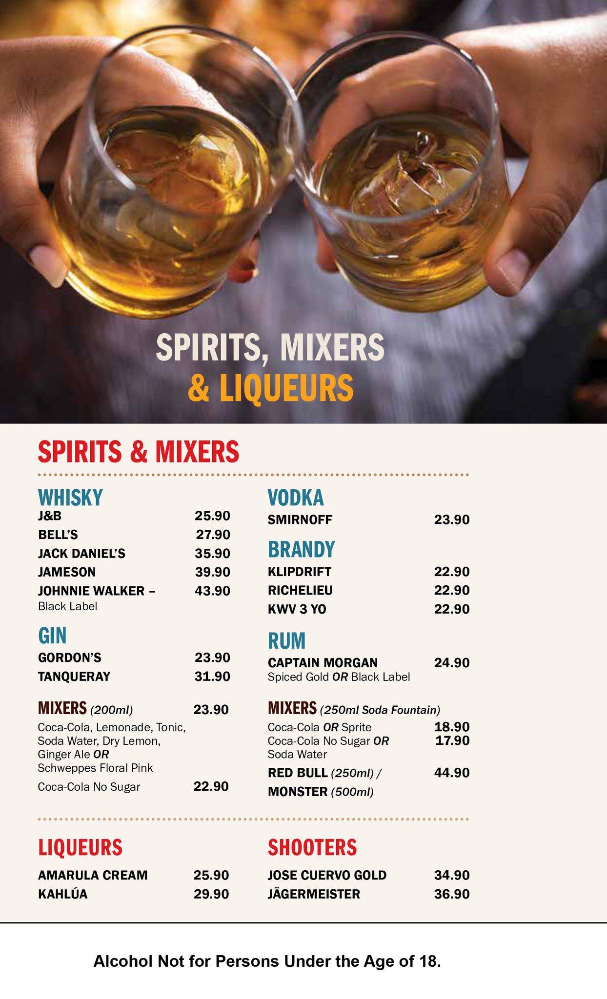 Menu at Choctaw Spur restaurant, Kimberley
