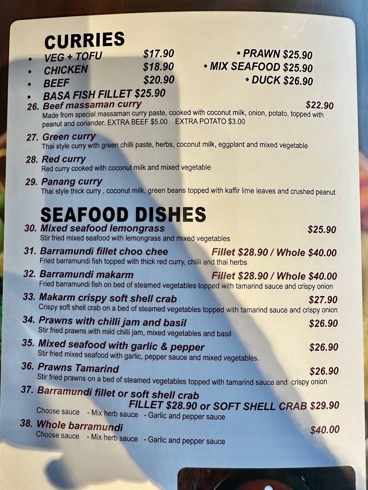 Carta del restaurante Chong Co Thai Stanhope, Stanhope Gardens, Shop 22 ...