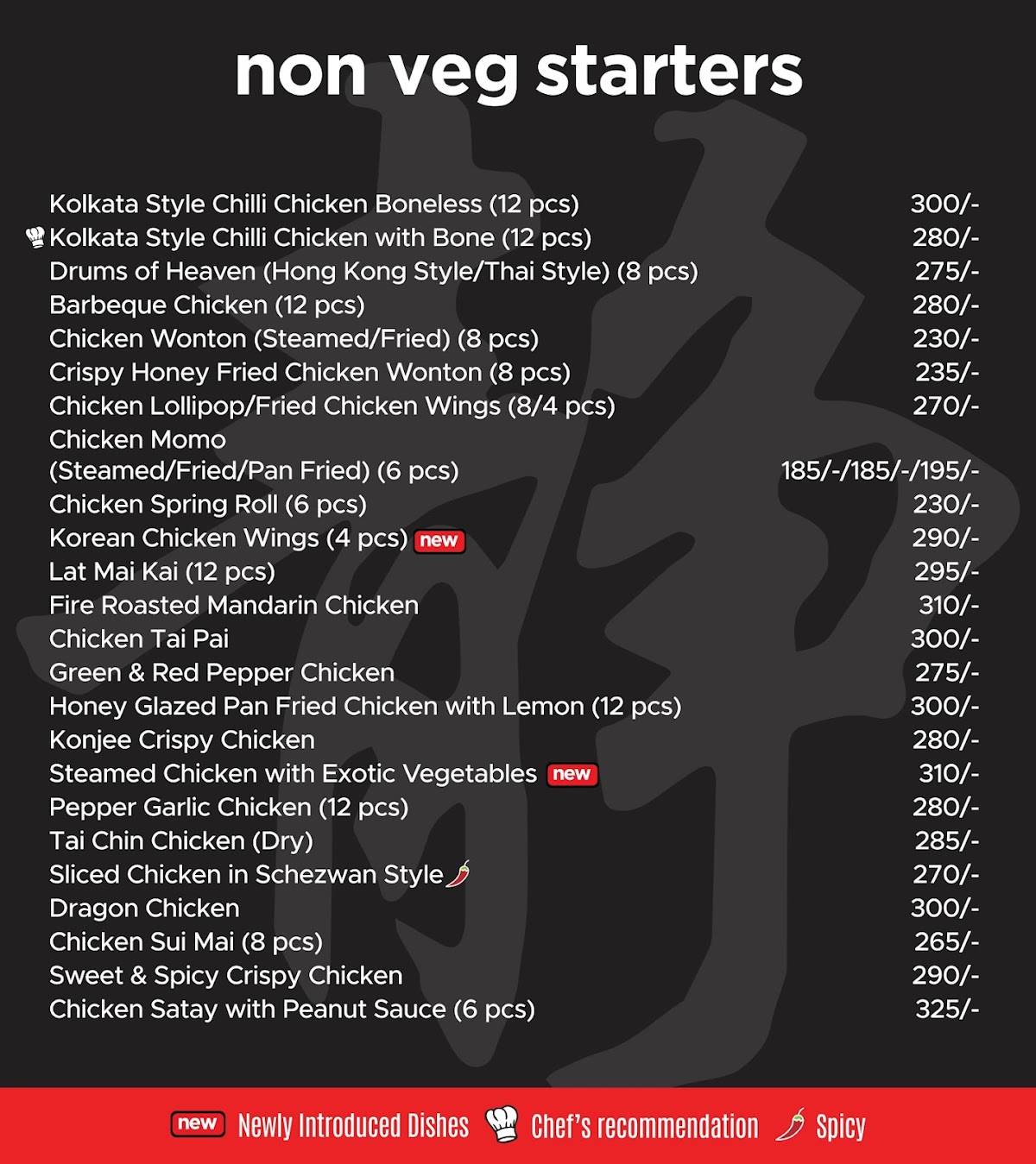 Menu at Chowman, Noida