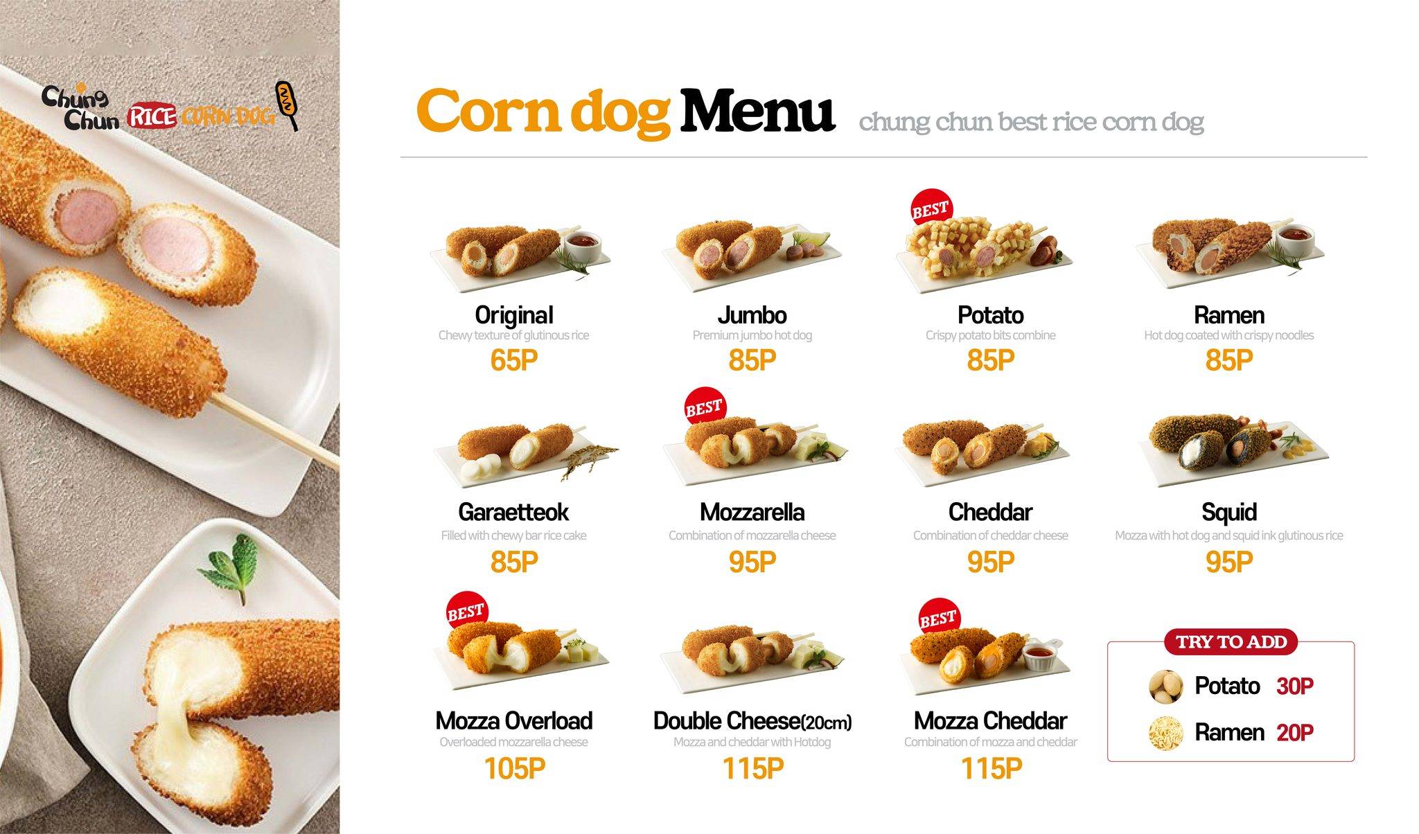Carta del restaurante Chungchun Rice Corn Dog Baguio City, Taguig