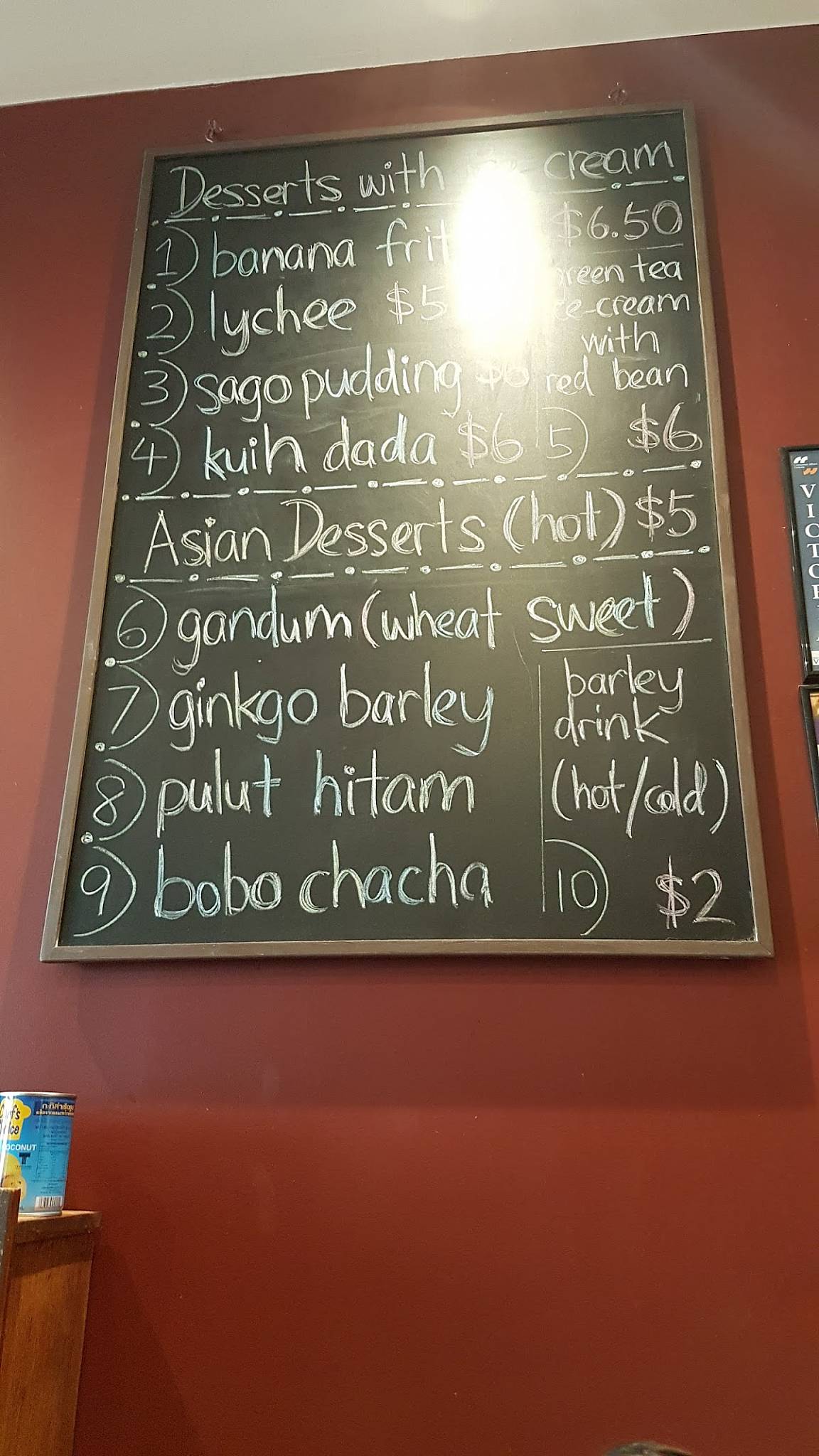 Menu at Cinta Raya Restaurant, Scoresby