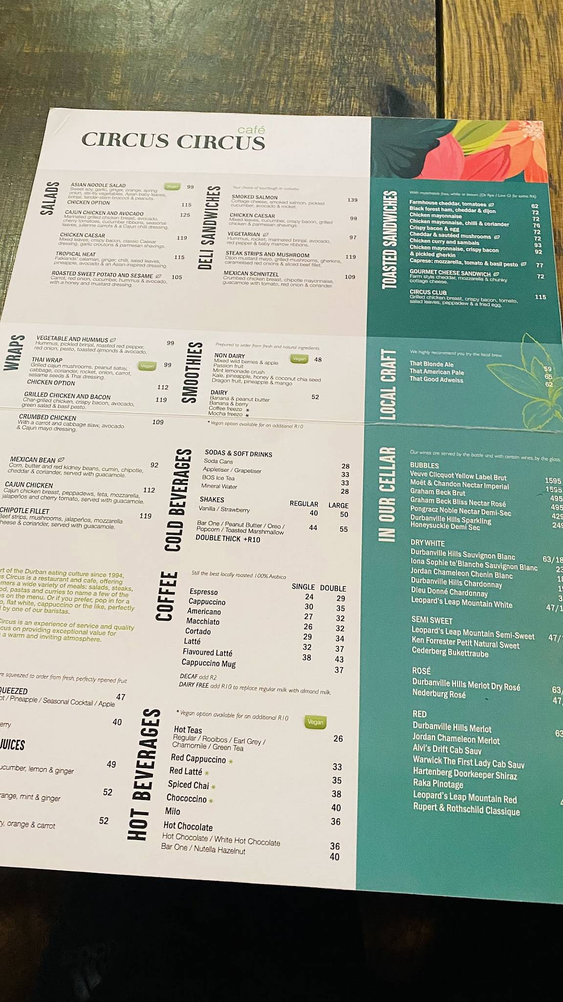 Menu at Circus Circus Gateway restaurant, Durban North, Shop G020