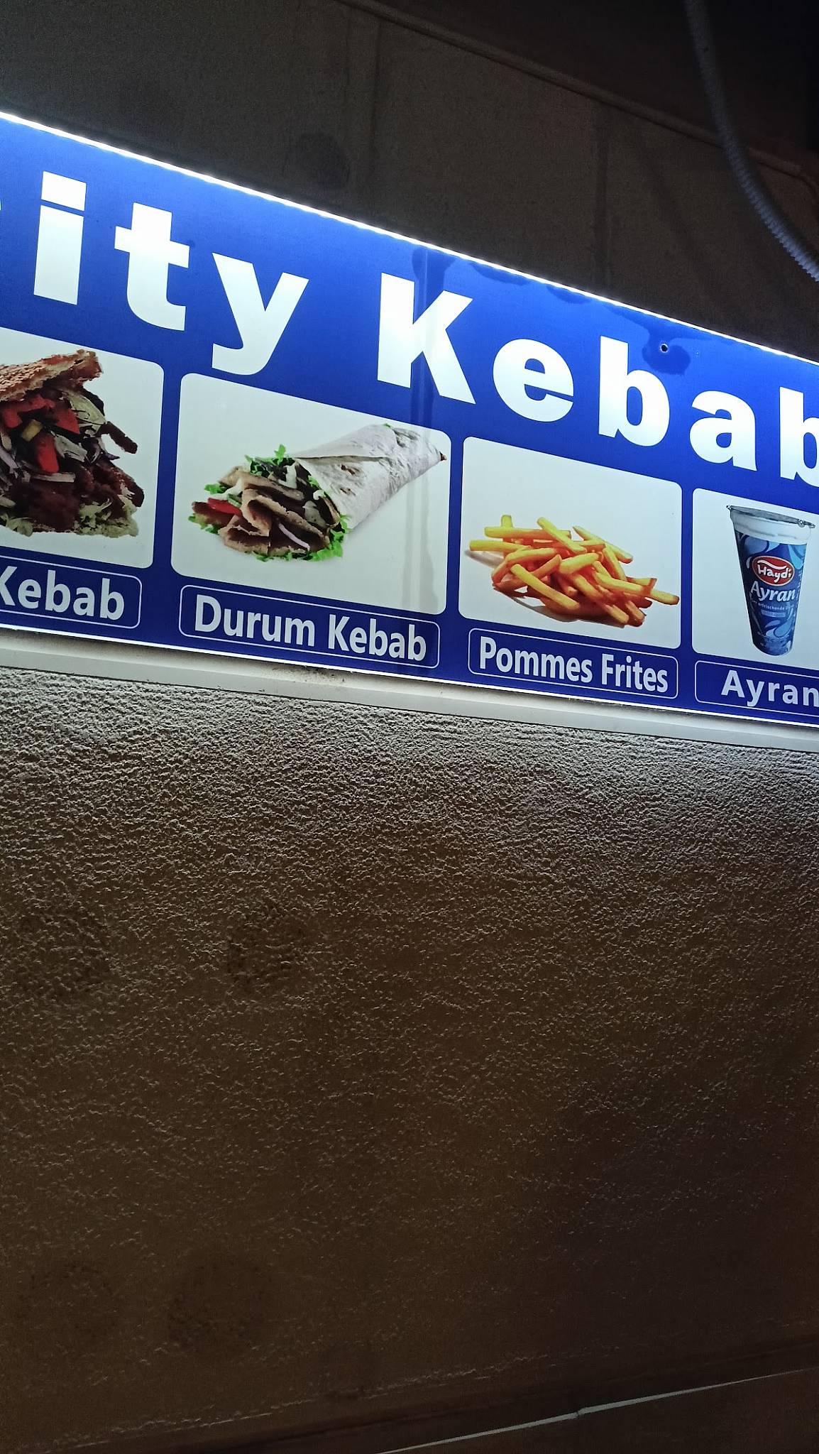 Menu at City Kebab restaurant, Umag