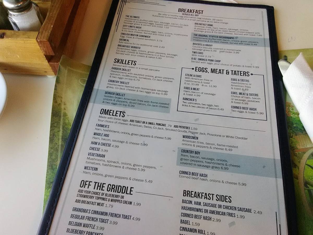 Menu at City Limits restaurant, Newaygo