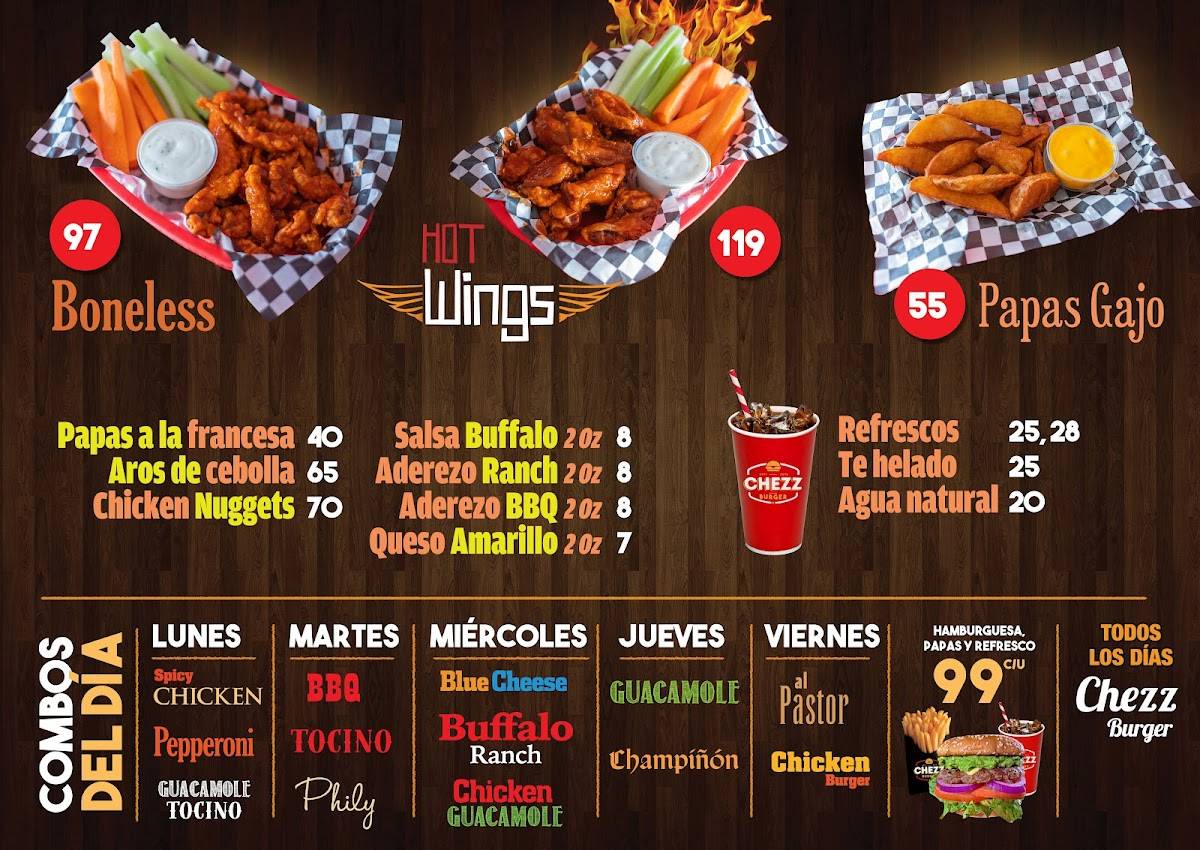 Carta del restaurante Chezz Burger, Ciudad Obregón, Av Antonio Caso 2758