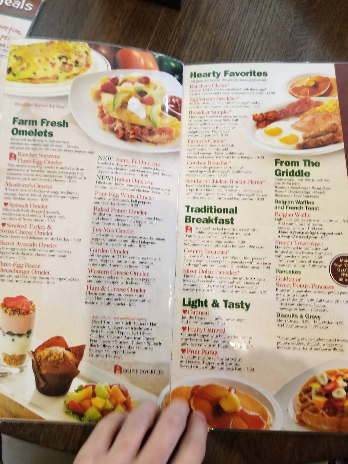Menu at Eggbert's restaurant, Claremore, 900 S Lynn Riggs Blvd