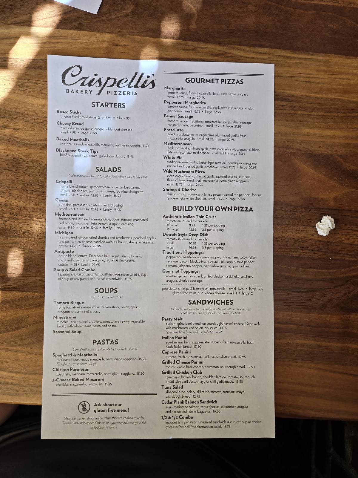 Menu at Crispelli's Bakery & Pizzeria - Clarkston, Clarkston
