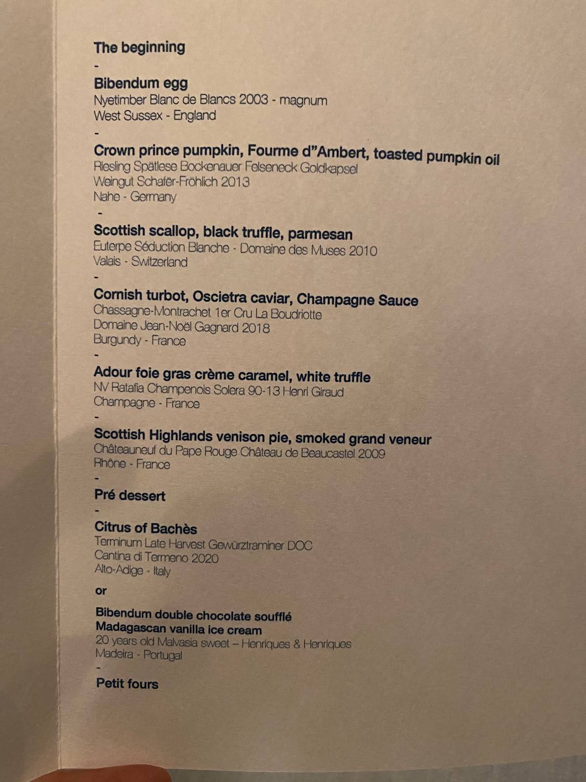Menu at Claude Bosi at Bibendum pub & bar, London
