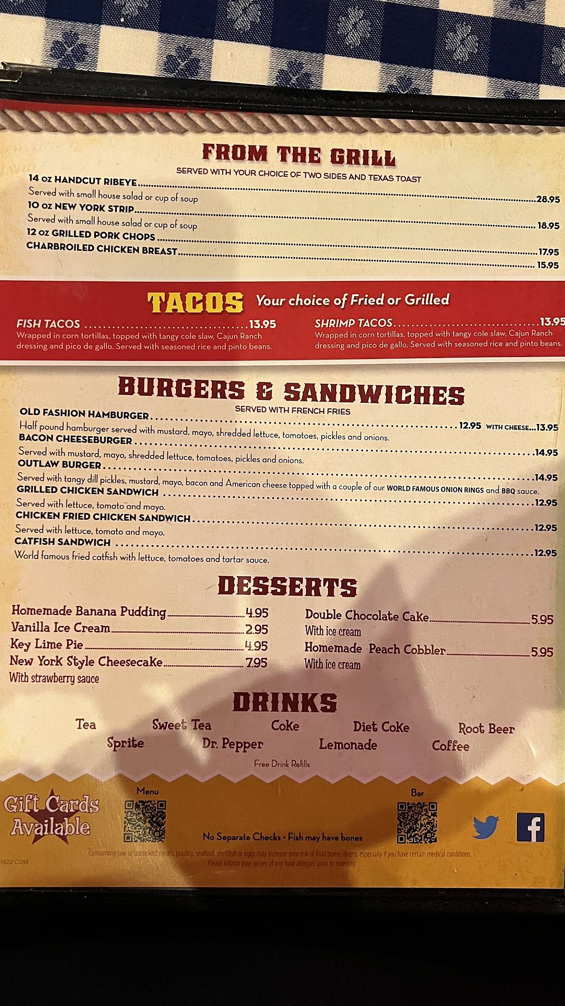 Menu at Clear Springs Restaurant, New Braunfels, TX-46