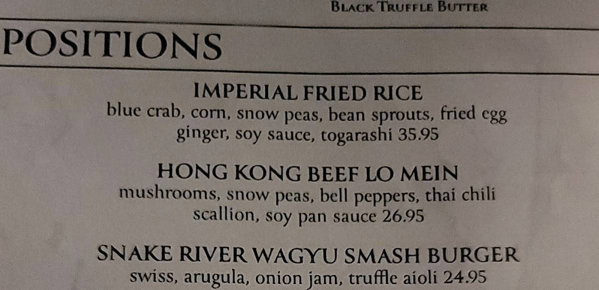 Menu at JADE Steak & Sushi restaurant, Cleveland