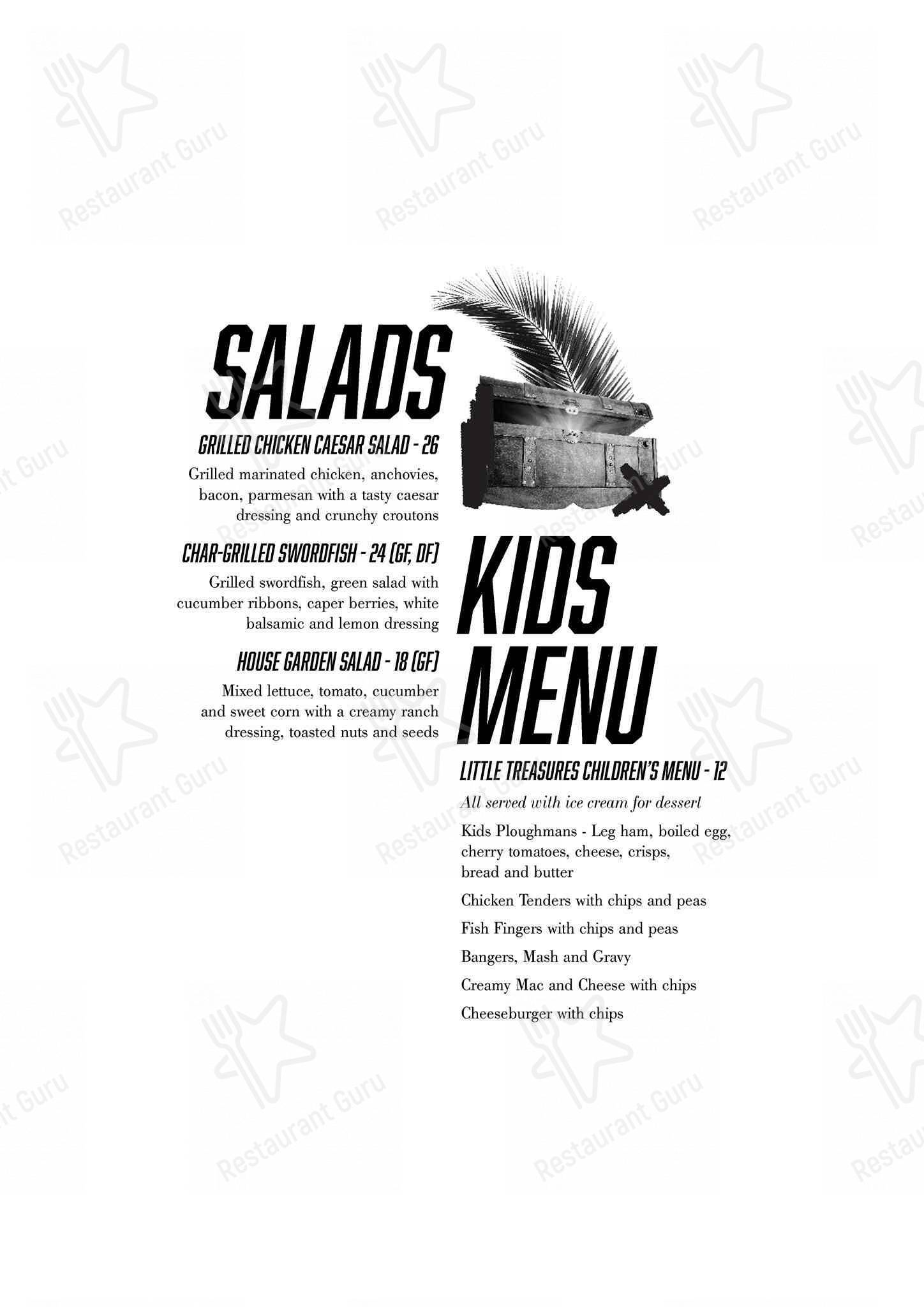 Menu at The Anchor by the Bay restaurant, Cleveland