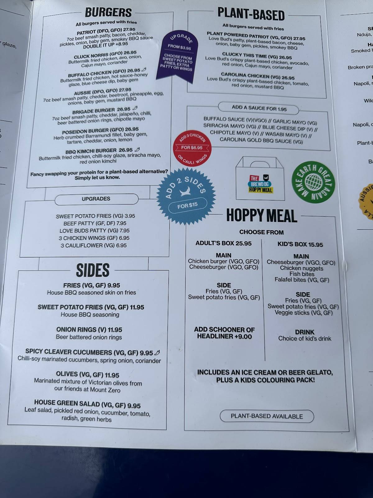 Menu at BrewDog Pentridge pub & bar, Coburg