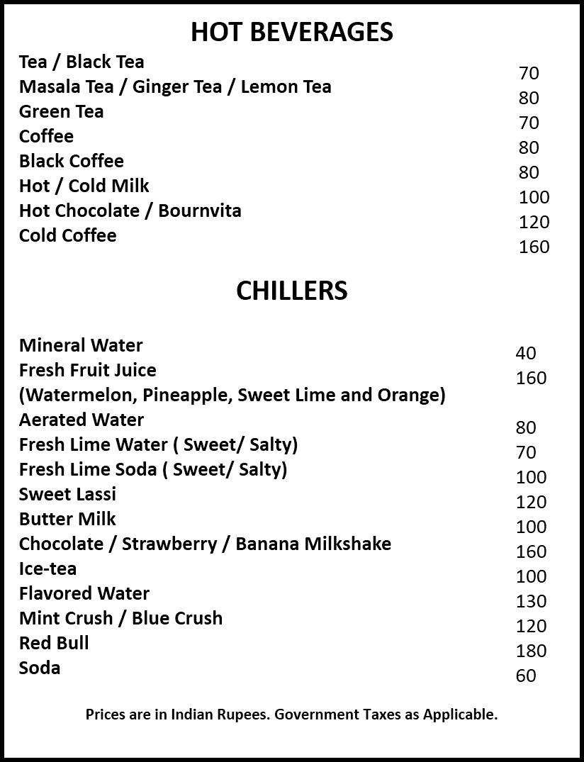 Menu at Cocoon Restaurant, Mumbai