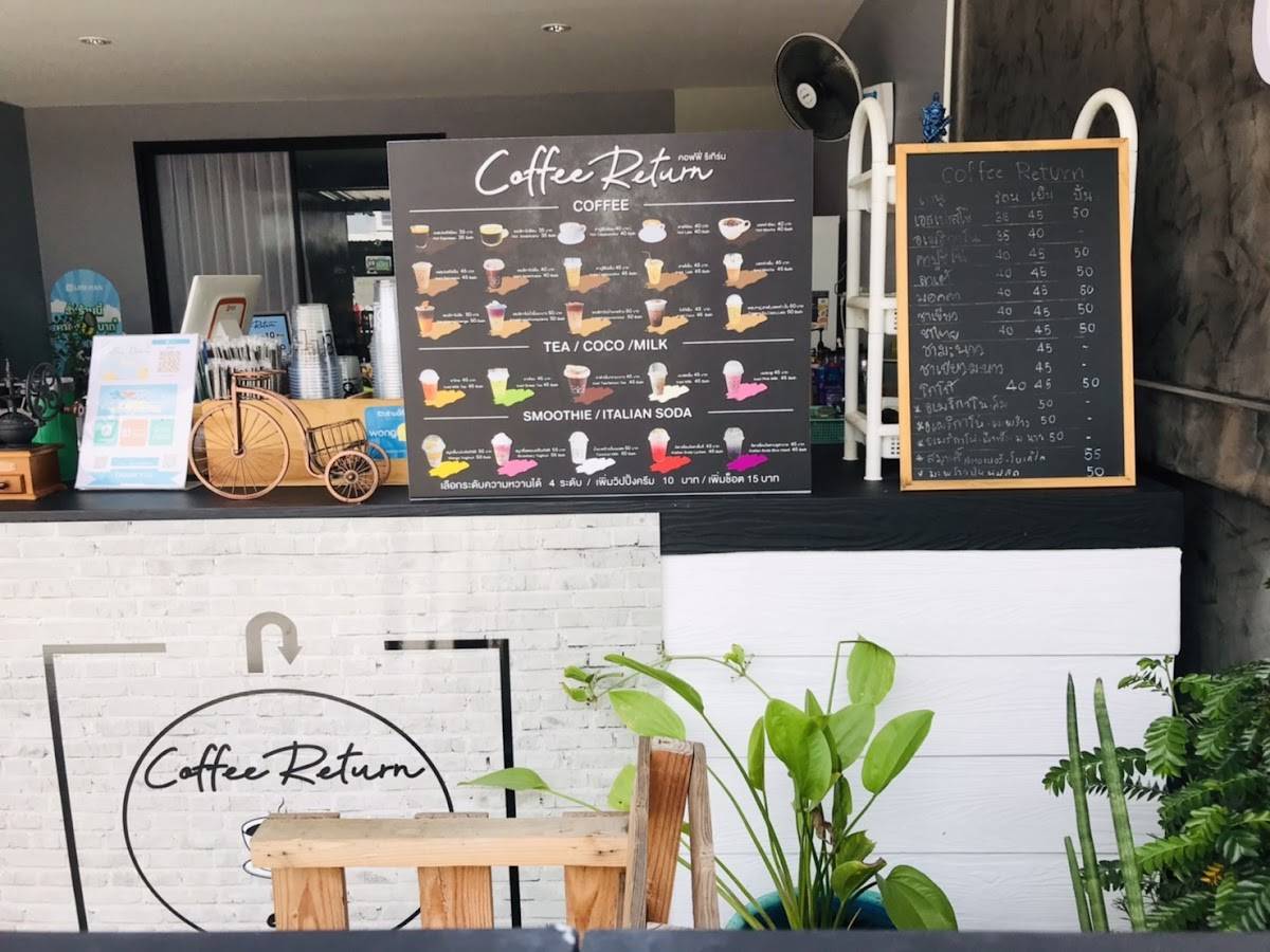 Menu at Coffee Return, Si Racha