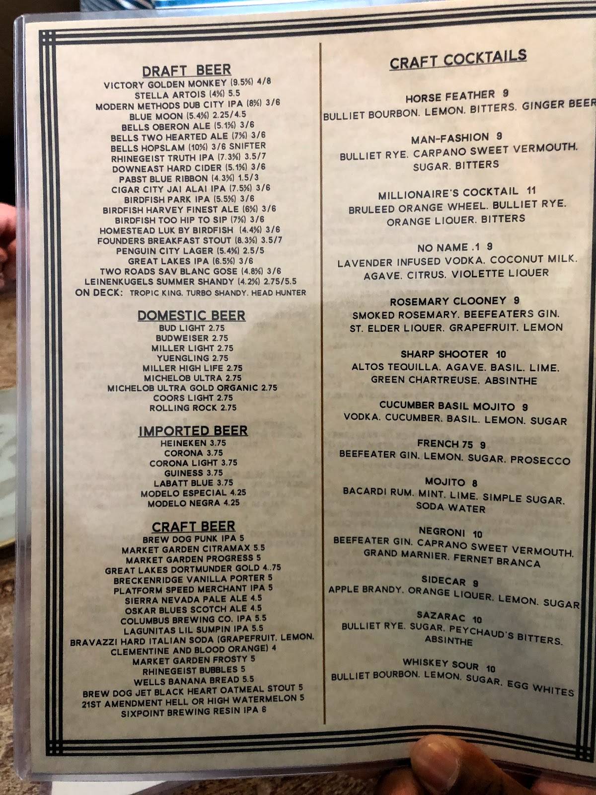 Menu at Homestead Kitchen & Cocktails pub & bar, Columbiana, 163 Town ...