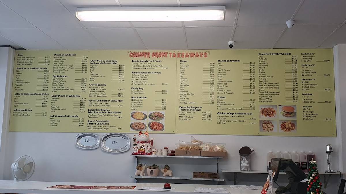 Menu at Conifer Grove Takeaways restaurant, Takanini