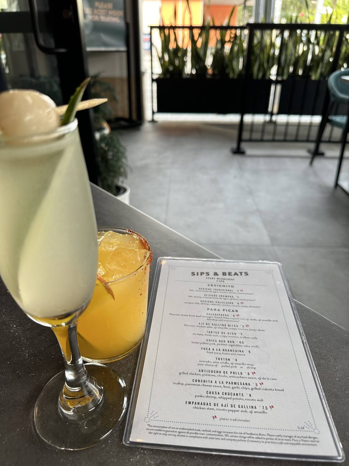 Carta de Pisco y Nazca Ceviche Gastrobar, Coral Gables
