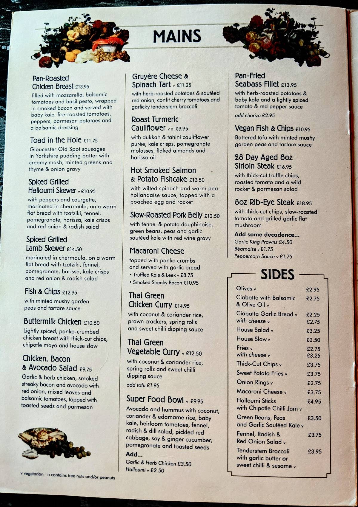 Menu at Cosy Club, Plymouth