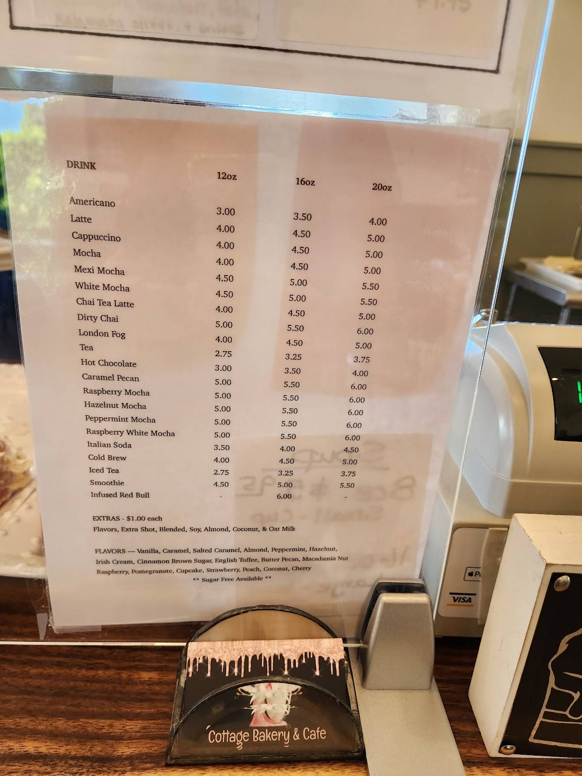 Menu at Cottage Bakery & Cafe, Sublimity