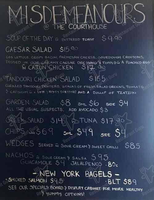 Menu at C restaurant, Geelong