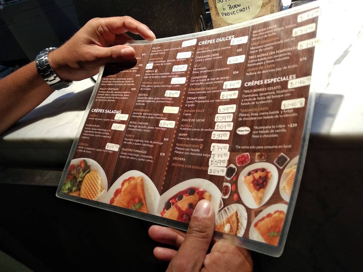Carta de Crêpe Corner Averanda, Cuernavaca