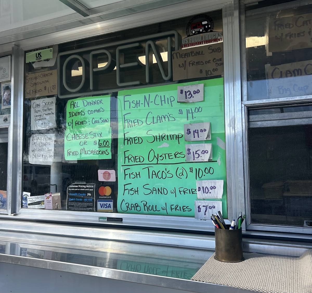 Menu at Crazy Mary's Fish & Chips restaurant, Billings