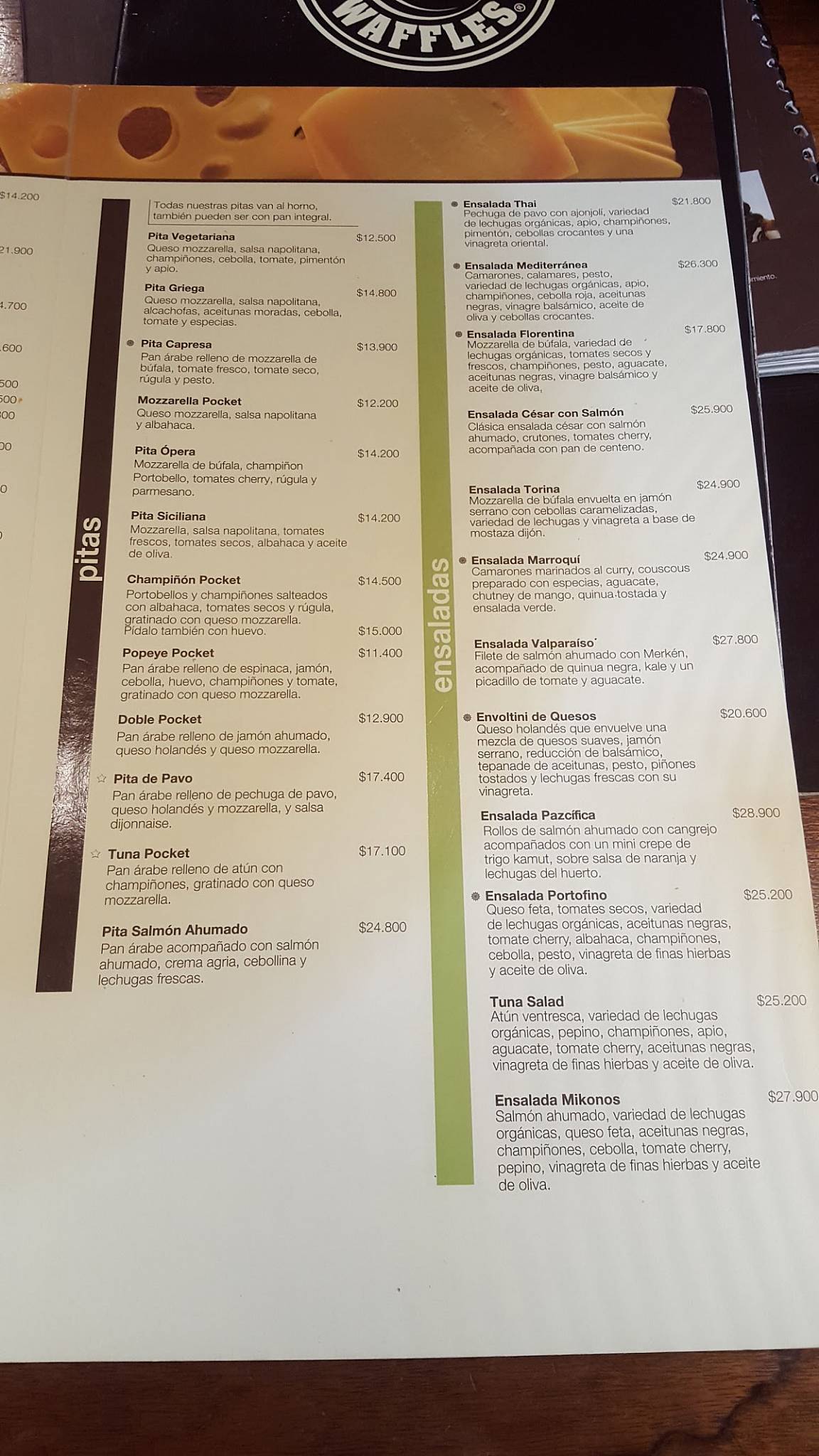 Carta del restaurante Crepes & Waffles Portal del Prado, Barranquilla ...