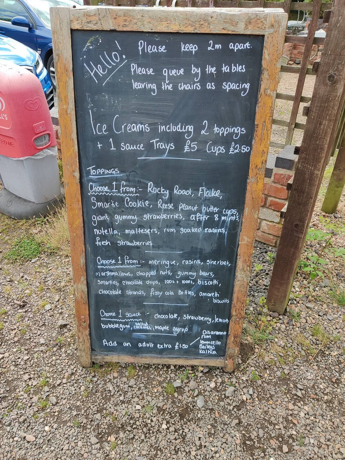 Menu at Crick Wharf restaurant, Crick