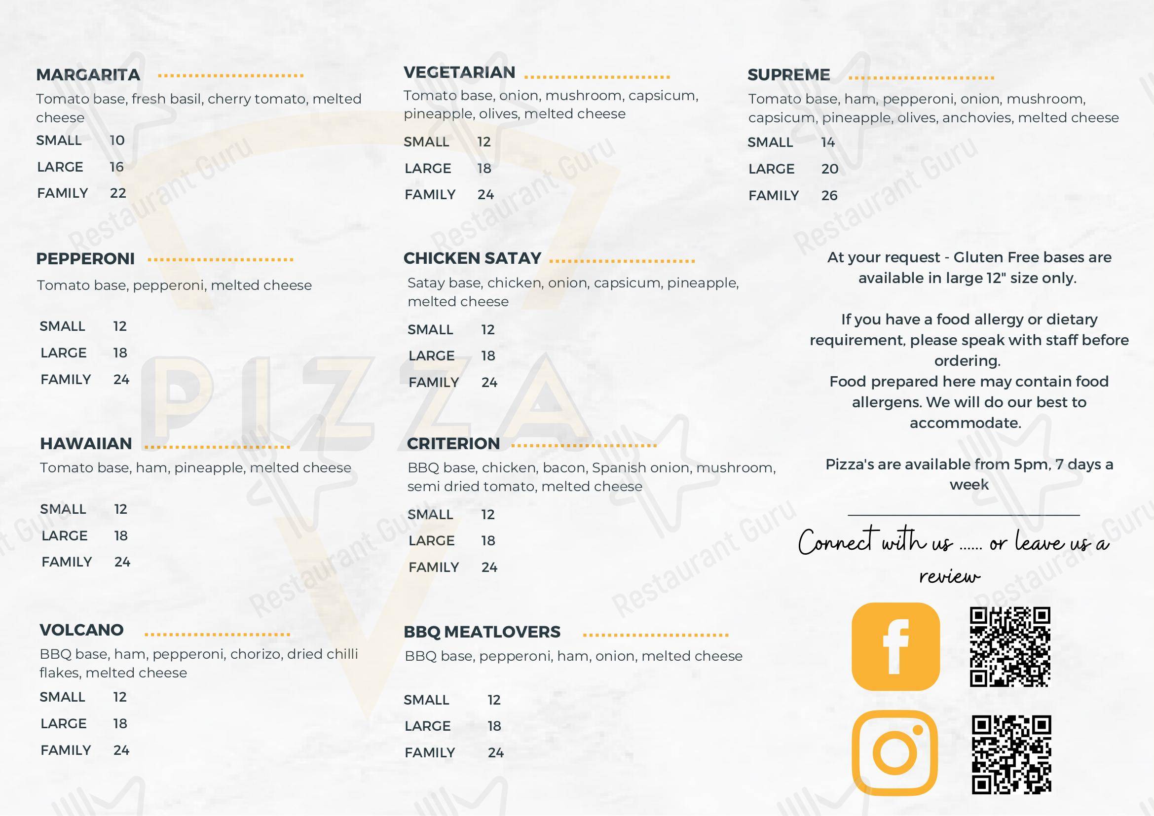 Menu at Criterion Hotel Gundagai pub & bar, Gundagai, 172 Sheridan St