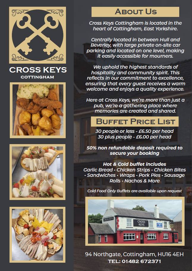 Menu at Cross Keys pub & bar, Cottingham, 94 Northgate