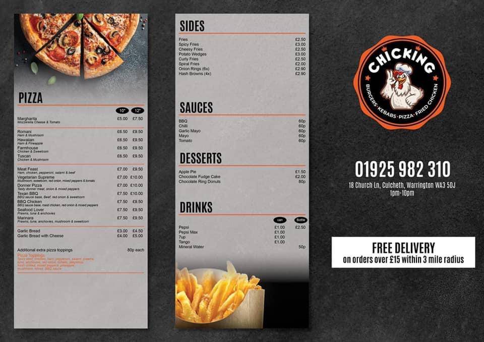 Menu at Culcheth Charcoal Grill, Warrington