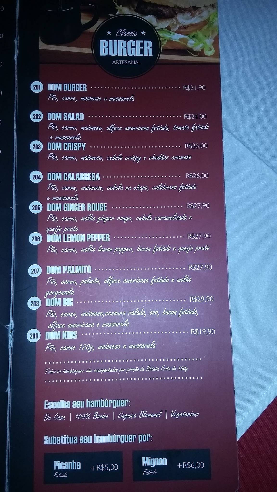 Menu em Dom Batata, o melhor da batata suíça restaurante, Curitiba