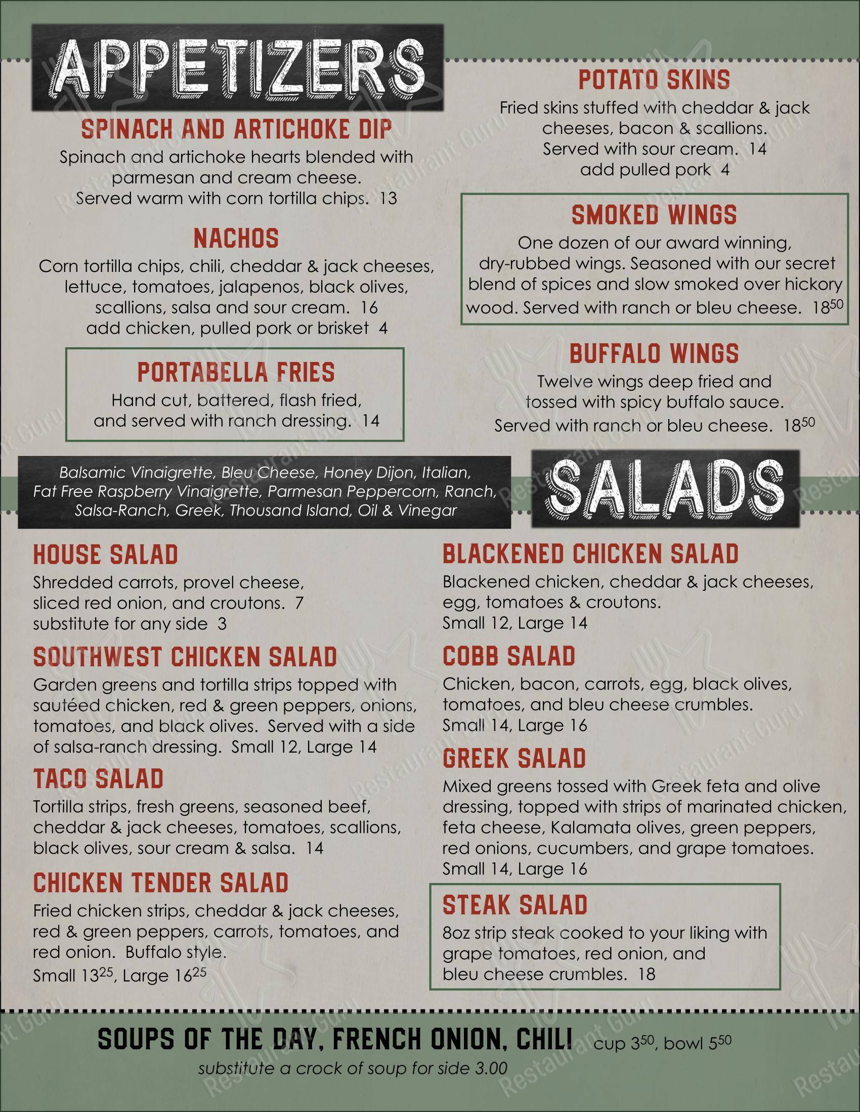 Menu at D. Rowe's Restaurant & Bar, Columbia