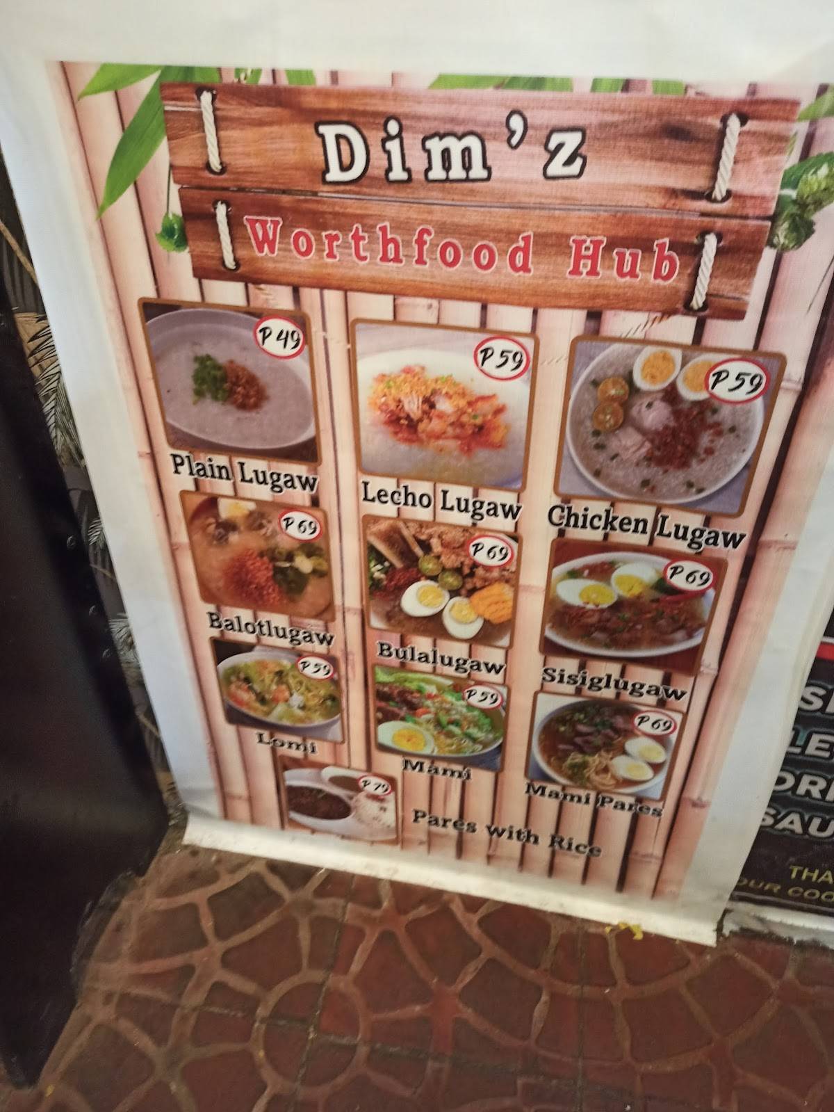Menu at DIM'Z restaurant, Floridablanca