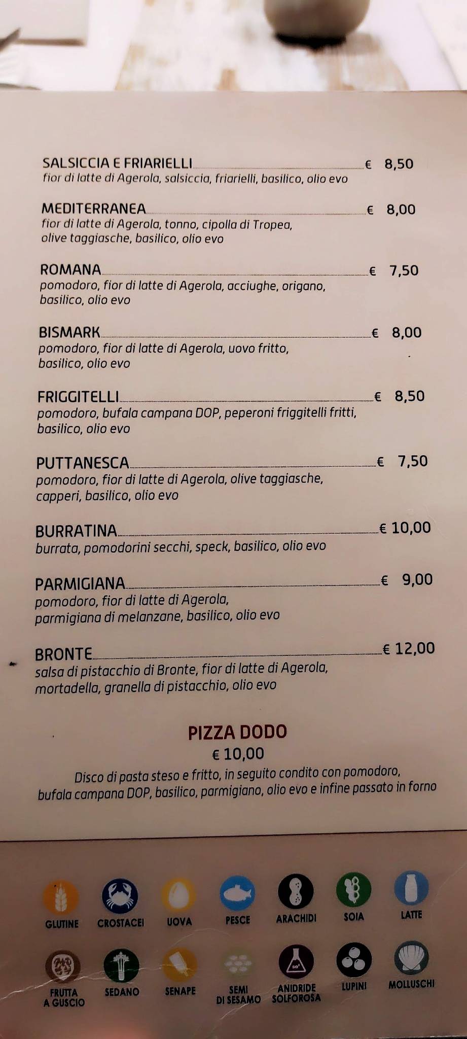 Menu da DODO Verace Pizza Napoletana - SACILE ristorante, Sacile