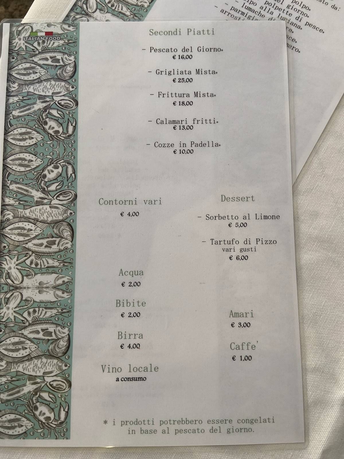 Menu da Da Pippo...ristorante...specialita di pesce, Scilla