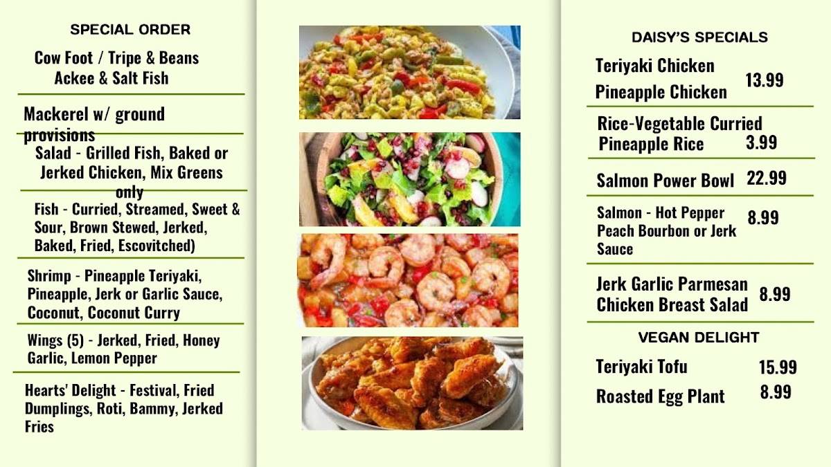 Menu at Daisy's Authentic Jamaican Resturant restaurant, Cypress
