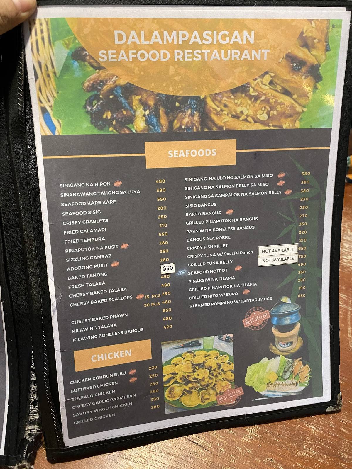 Menu at Dalampasigan Seafood Restaurant and Events Place, Calumpit