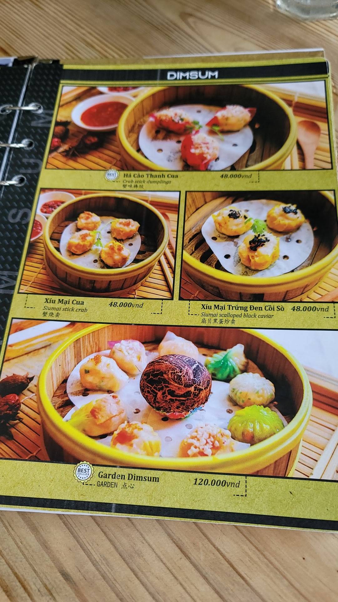 Menu at Da Lat Dimsum House restaurant, Dalat