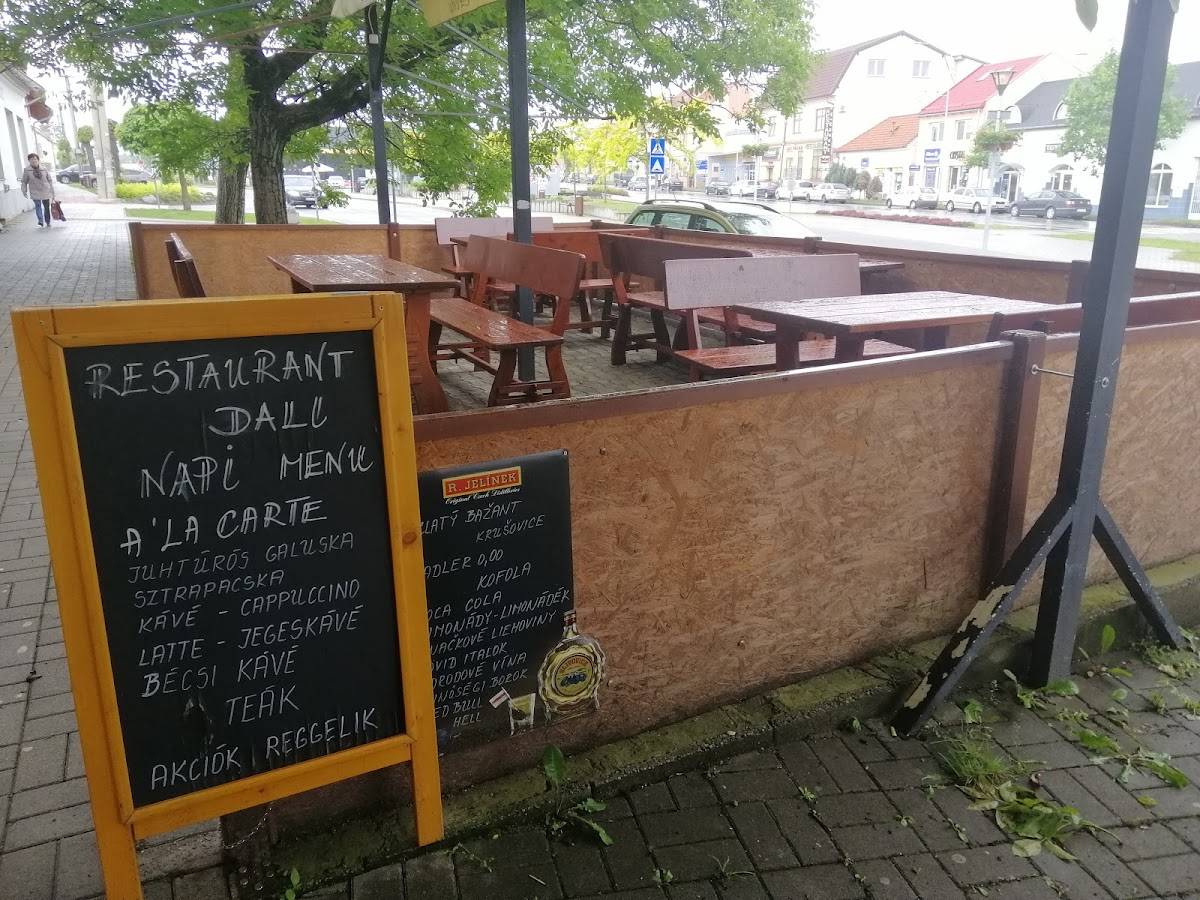 Menu at Dali restaurant, Štúrovo