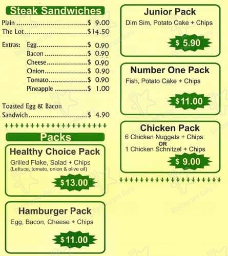 Menu at Dalton Village Fish & Chips restaurant, Epping, 7/351-371 Dalton Rd