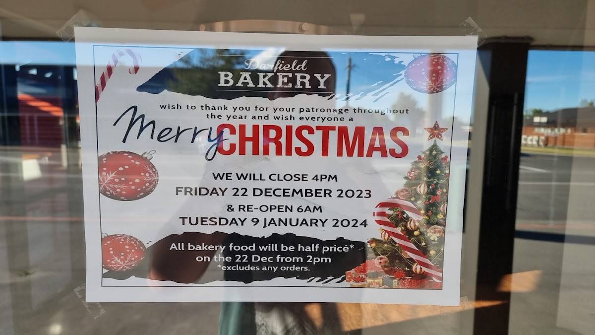 Menu at Darfield Bakery, Darfield