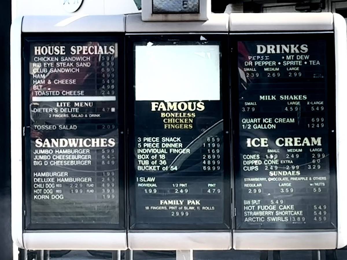 Menu at Dari Delite restaurant, Hartselle, 603 Hwy 31 SW