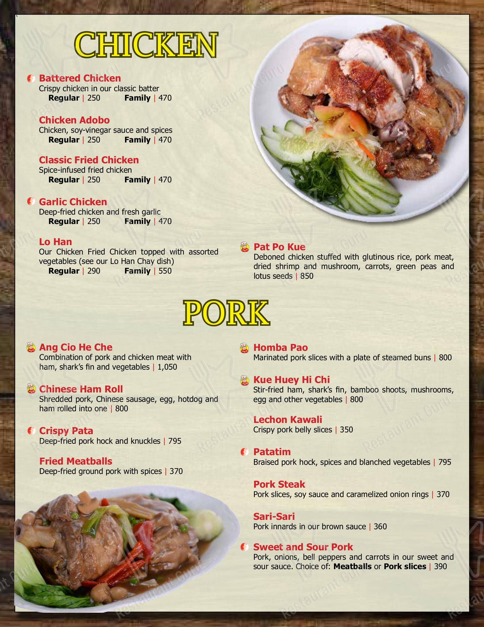 Menu at Davao Famous Restaurant, Davao City