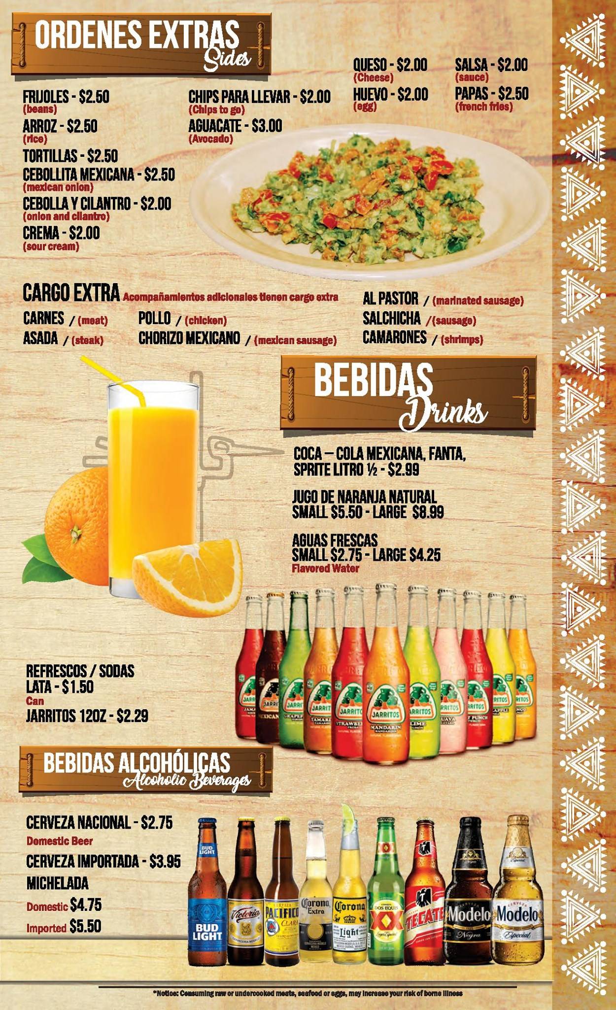 Menu at La Michoacana Mexican Market #10 restaurant, Dayton