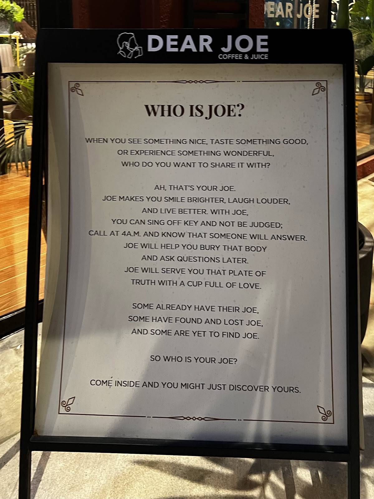 Menu at Dear Joe Coffee and Juice Butuan restaurant, Butuan City