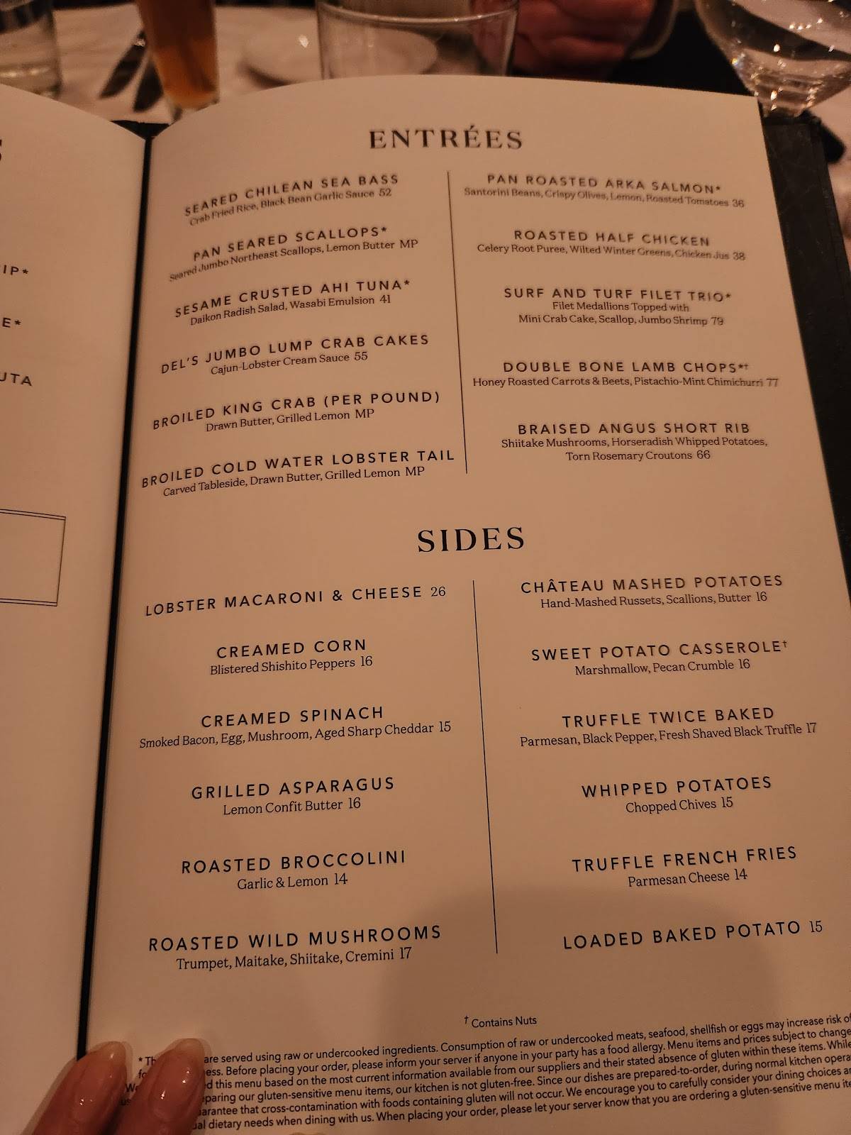 Menu at Del Frisco's Double Eagle Steakhouse, Denver