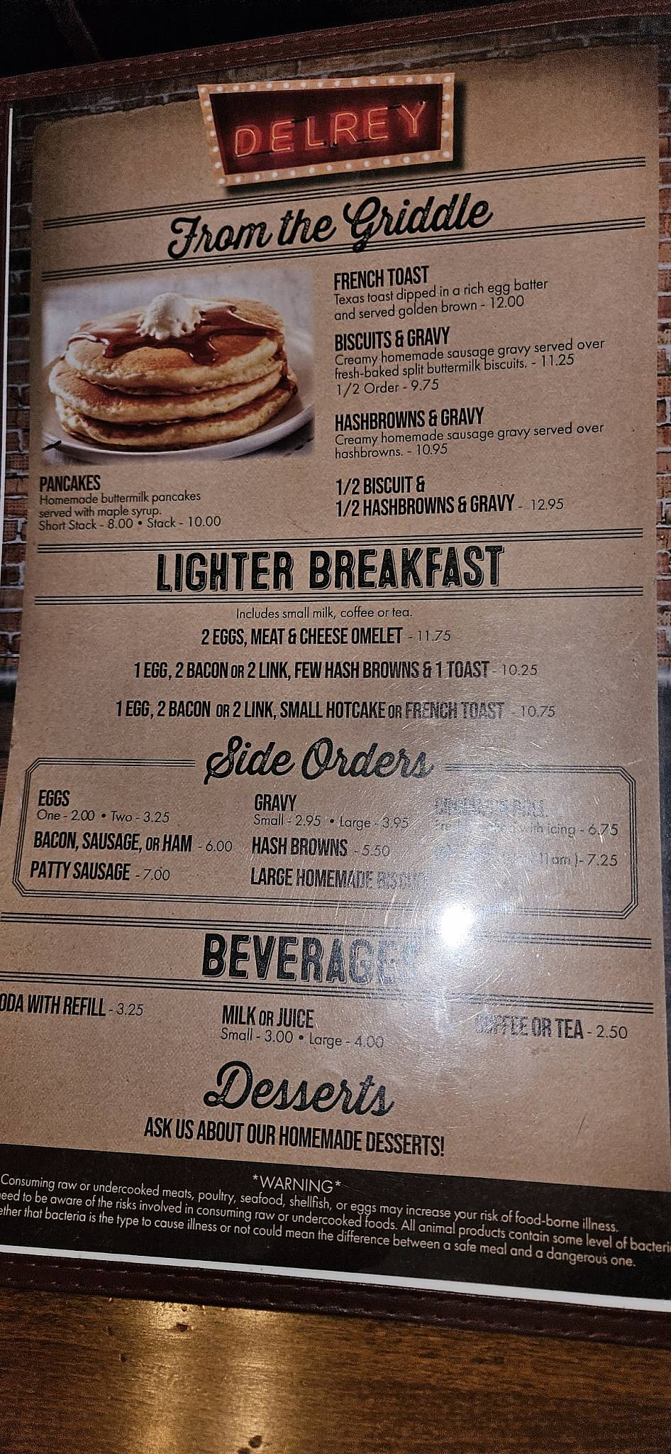 Menu at Del Rey Cafe and the Loft, Roseburg North